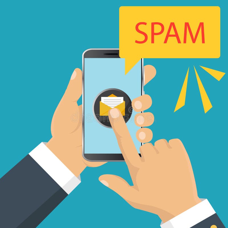 Spam Data Concept. Vector Illustration. Attention Spam Message. Stock ...