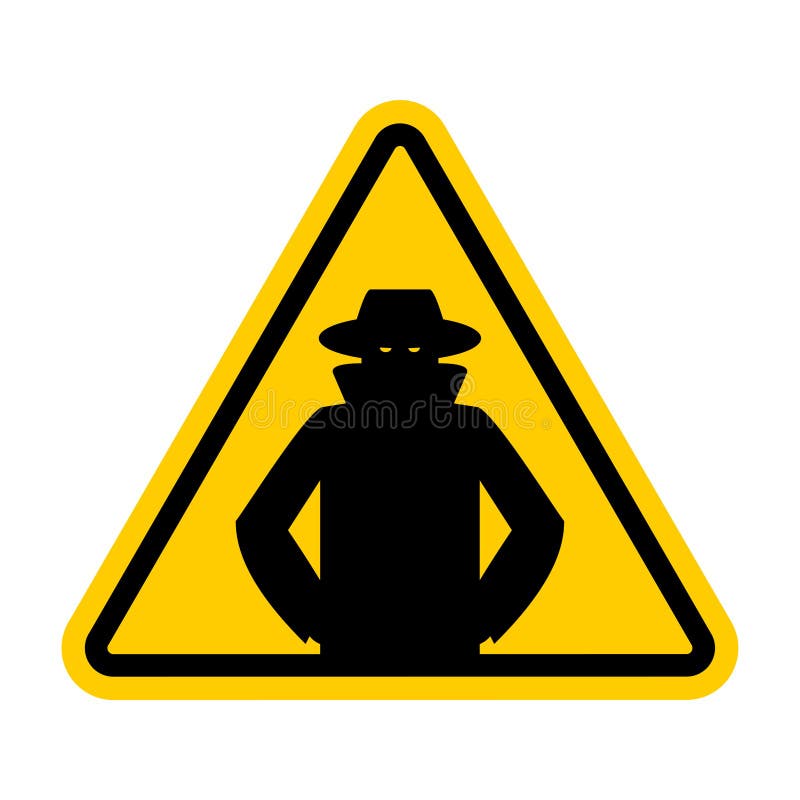 Attention Spy. Caution Secret Agent! Triangular Road Sign Stock Vector ...
