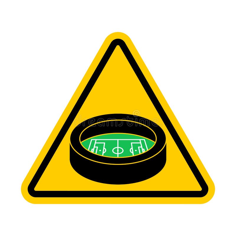 Attention Stadium. Yellow Prohibitory Triangular Road Sign. Caution ...