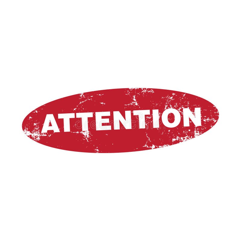 ATTENTION Stamp Template Solid Color with Grunge Effect Stock Vector ...