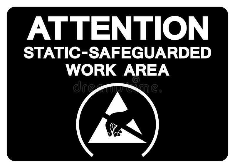 Attention Static Safeguarded Work Area Symbol Sign, Vector Illustration ...
