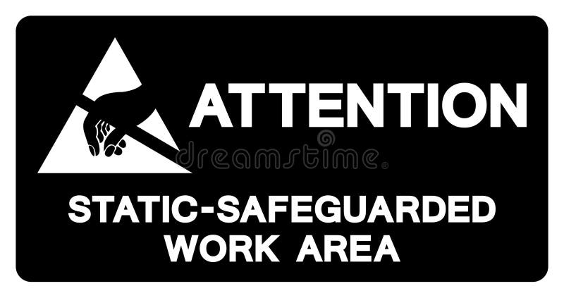 Attention Static Safeguarded Work Area Symbol Sign, Vector Illustration ...