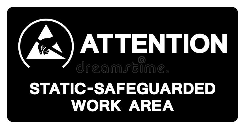 Attention Static Safeguarded Work Area Symbol Sign, Vector Illustration ...