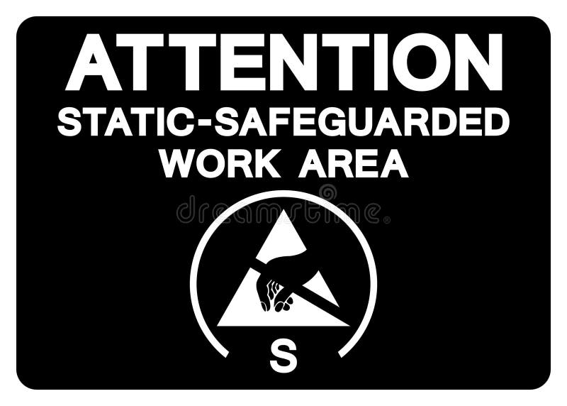 Attention Static Safeguarded Work Area Symbol Sign, Vector Illustration ...