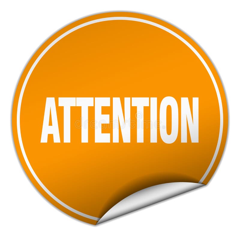 Attention sticker. stock vector. Illustration of square - 153271996