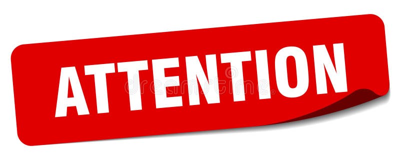 Attention sticker. stock vector. Illustration of square - 153271996