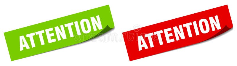 Attention sticker. stock vector. Illustration of paper - 153371663