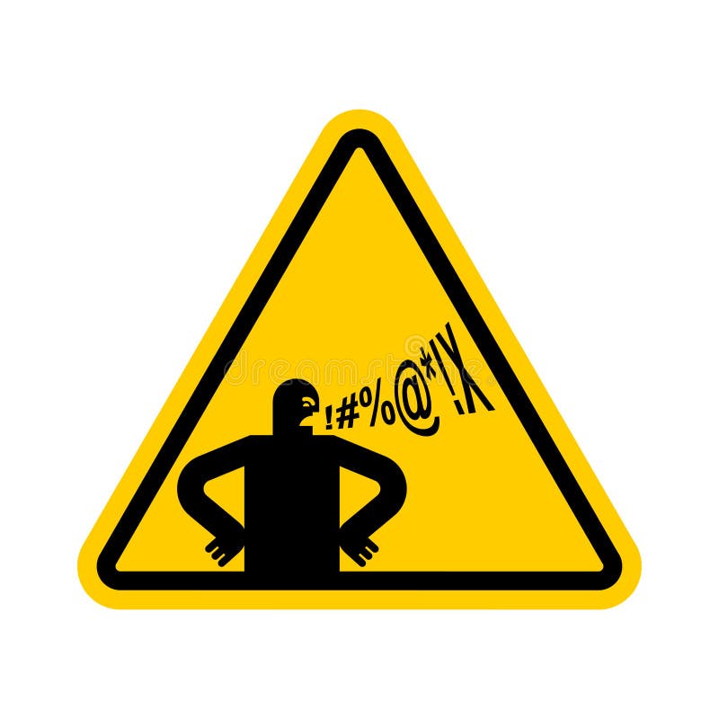 Attention Swear. Caution Cursing Stock Vector - Illustration of ...