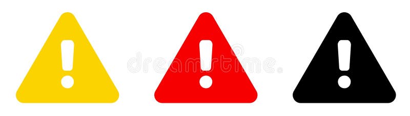 Attention Symbols Triangles with Exclamation Marks. Caution Alarm and ...