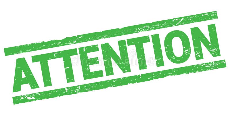 ATTENTION Text on Green Rectangle Stamp Sign Stock Illustration ...