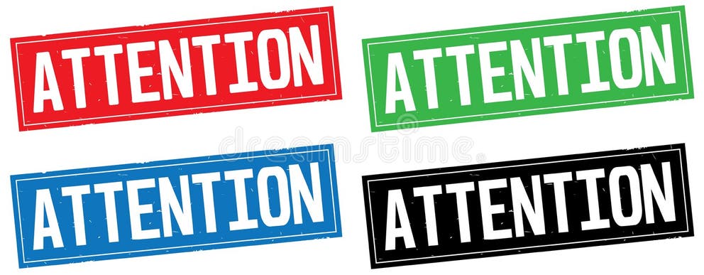 ATTENTION Text, on Rectangle Stamp Sign. Stock Illustration ...
