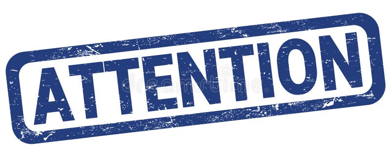 ATTENTION Text Written on Blue Rectangle Stamp Stock Illustration ...