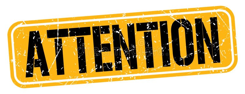 ATTENTION Text Written on Orange-black Stamp Sign Stock Illustration ...
