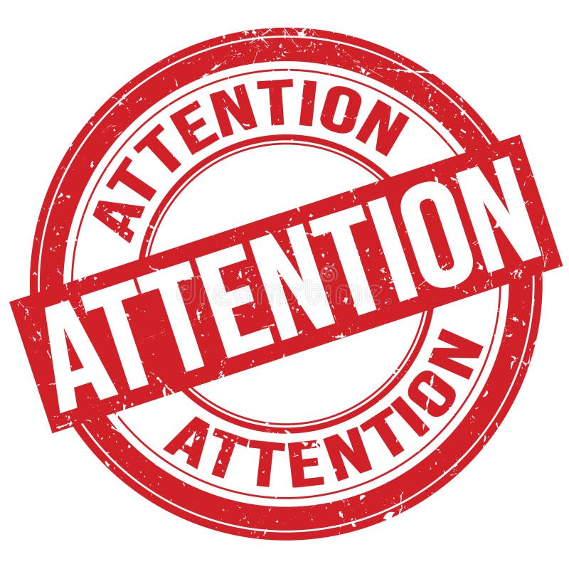 ATTENTION Text Written on Red Round Stamp Sign Stock Illustration ...