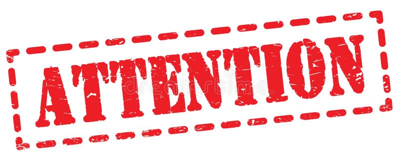ATTENTION Text Written on Red Stamp Sign Stock Illustration ...