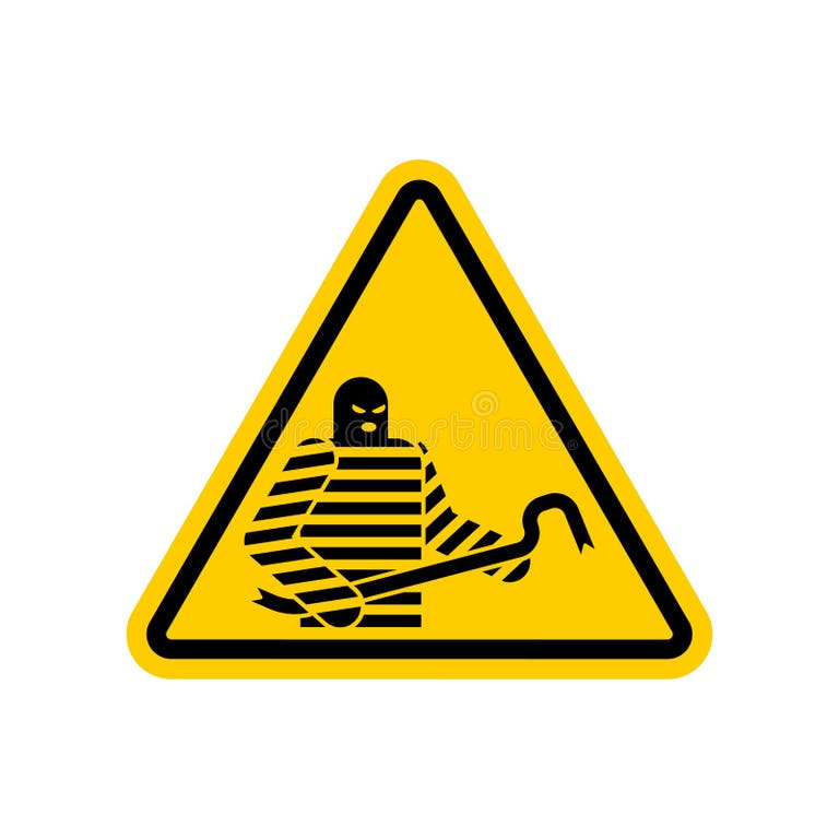 Attention Thief. Caution of Robber Stock Vector - Illustration of thief ...