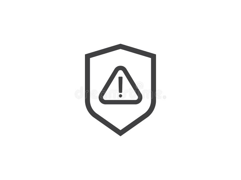 Attention Warning Alert Sign with Exclamation Mark Symbol. Shield Line ... Attention Warning Alert Sign with Exclamation Mark Symbol. Shield Line ...