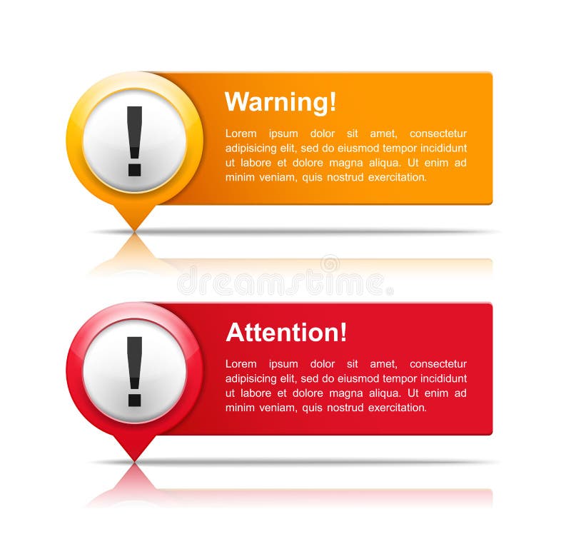 Attention and Warning Banners Stock Vector - Illustration of sign ...