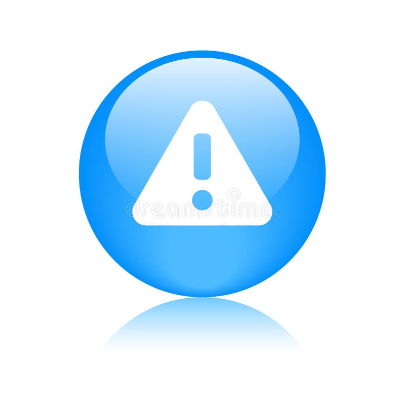 Shiny Attention Icon On Blue Background Stock Illustration ...