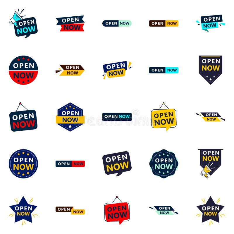 25 Attentiongrabbing Open Now Banners for Your Business Stock Vector ...