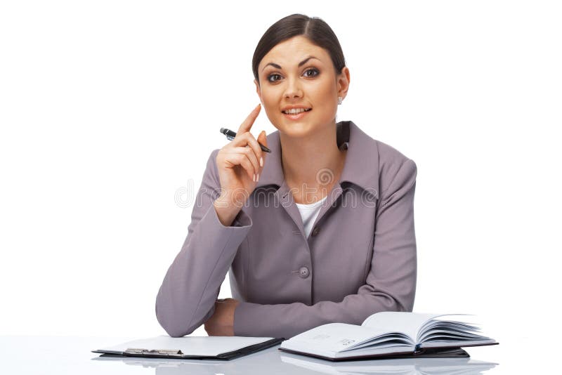 Attentive Businesswoman stock image. Image of lady, intent - 13862419