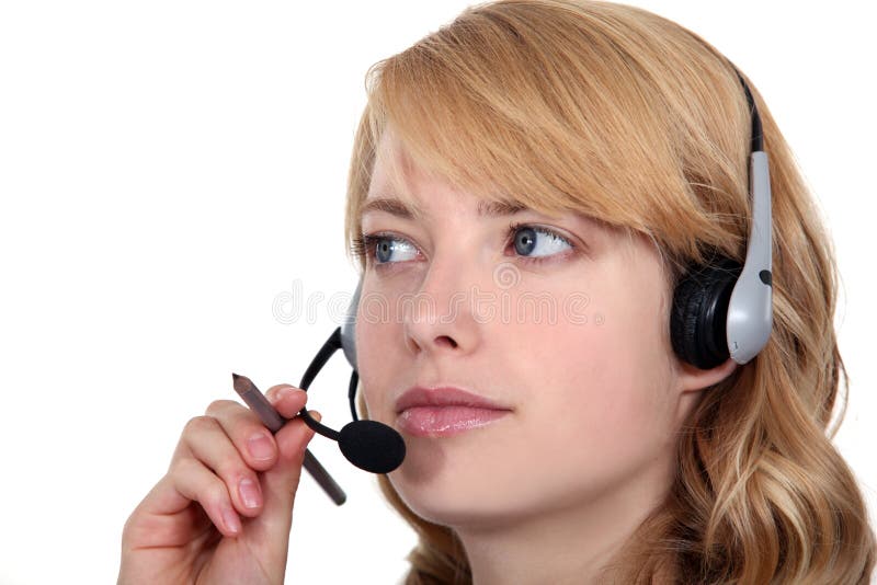 Attentive Call-center Worker Stock Image - Image of call, headset: 32242101