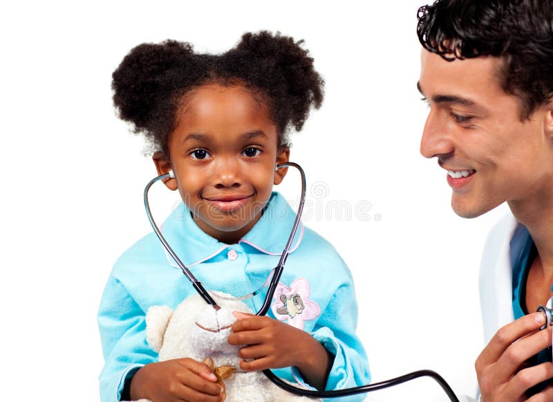 Doctor Playing with a Little Boy and His Mother Stock Image - Image of ...