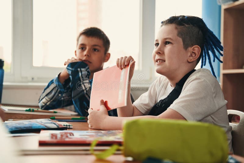 Curious Kids Willing To Look at the New Gadget Stock Photo - Image of ...