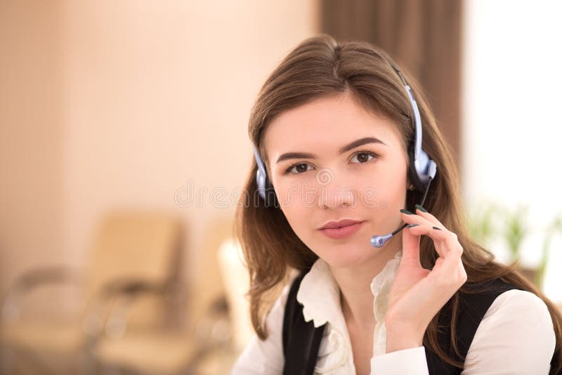Attentive support manager stock photo. Image of headphone - 87383320