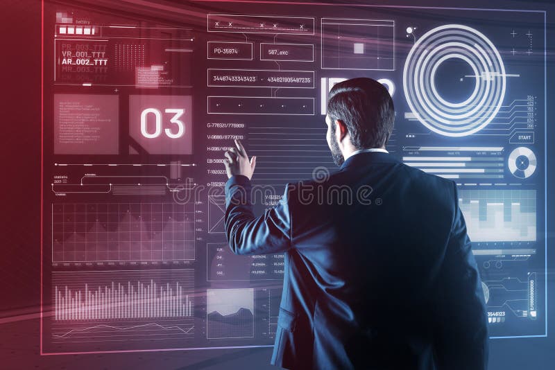 Skilled Technician Touching the Screen and Thinking about the Problem ...