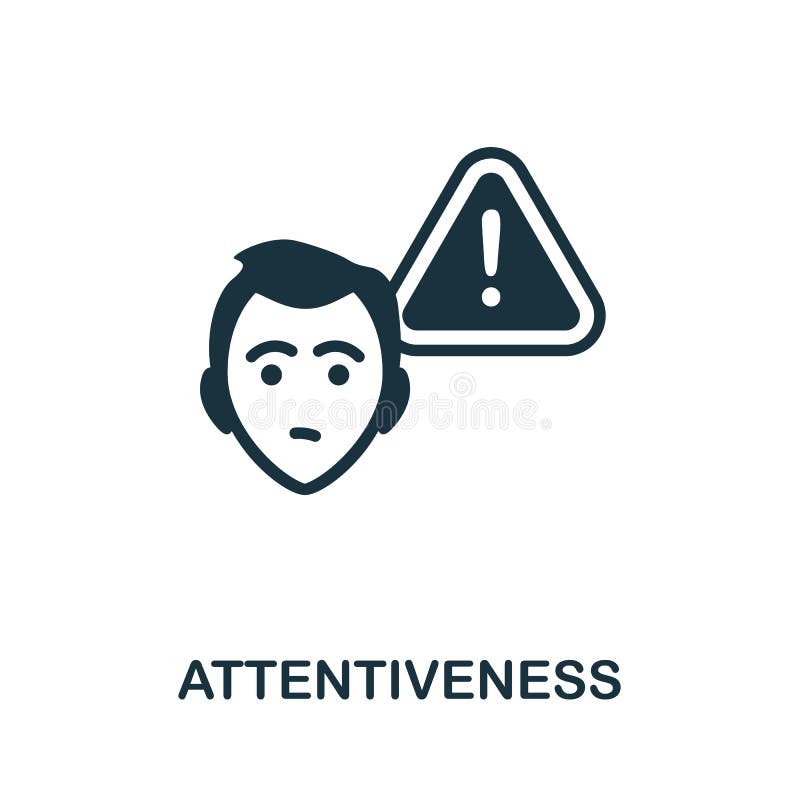 Attentiveness Icon. Monochrome Sign from Work Ethic Collection ...