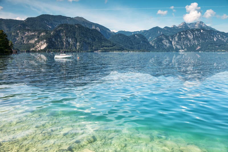 Attersee lake in Austria stock photo. Image of clear - 42385936