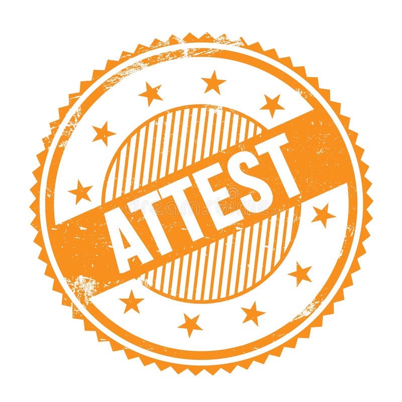 ATTEST Text on Red Grungy Rectangle Stamp Stock Illustration ...