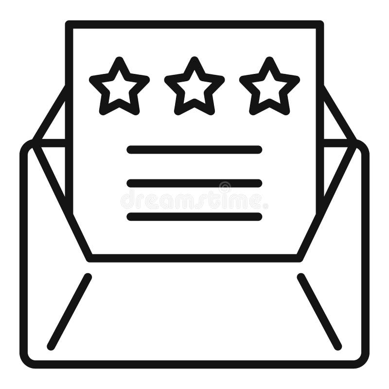 Attestation Mail Icon, Outline Style Stock Vector - Illustration of ...