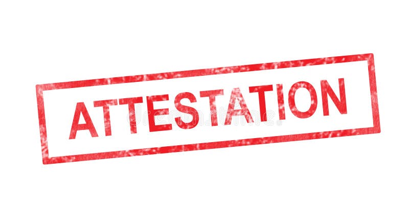 Attestation in Red Rectangular Stamp Stock Illustration - Illustration ...