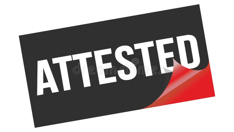 ATTESTED Text on Red Green Ribbon Stamp Stock Illustration ...