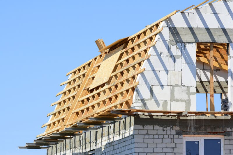 Attic Construction. Roofing Attic Construction Indoor. Wooden Roof ...