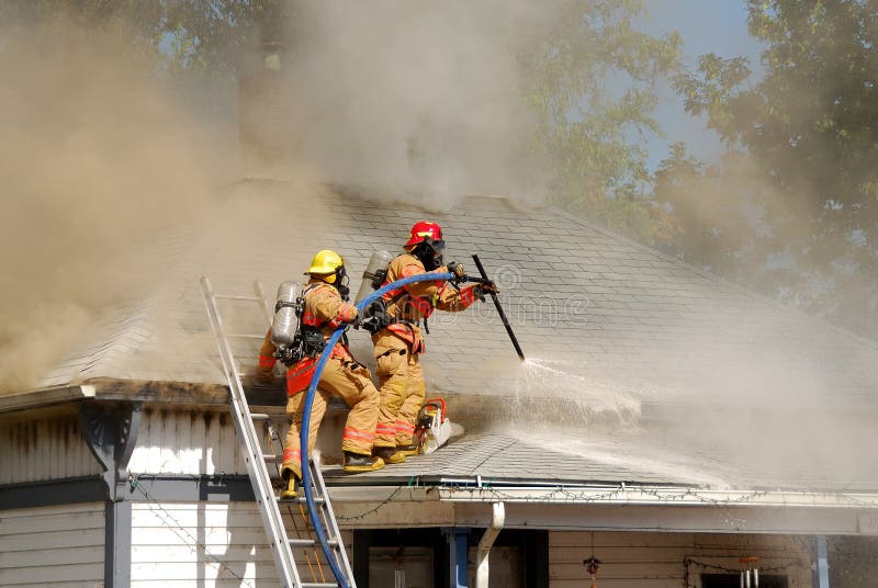 Attic Fire stock image. Image of teamwork, building, disaster - 24886393