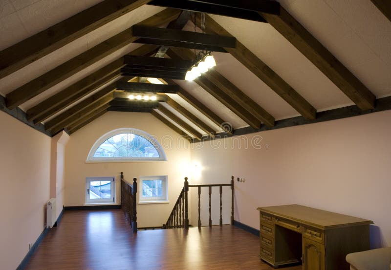 Attic interior stock image. Image of domestic, architecture - 14658219