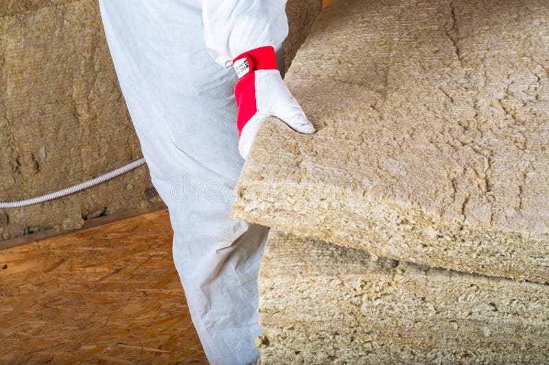 Attic loft insulation stock photo. Image of material - 81227918