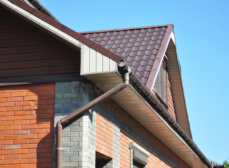 Attic Roof Window and Rain Gutter Stock Image - Image of roofing ...
