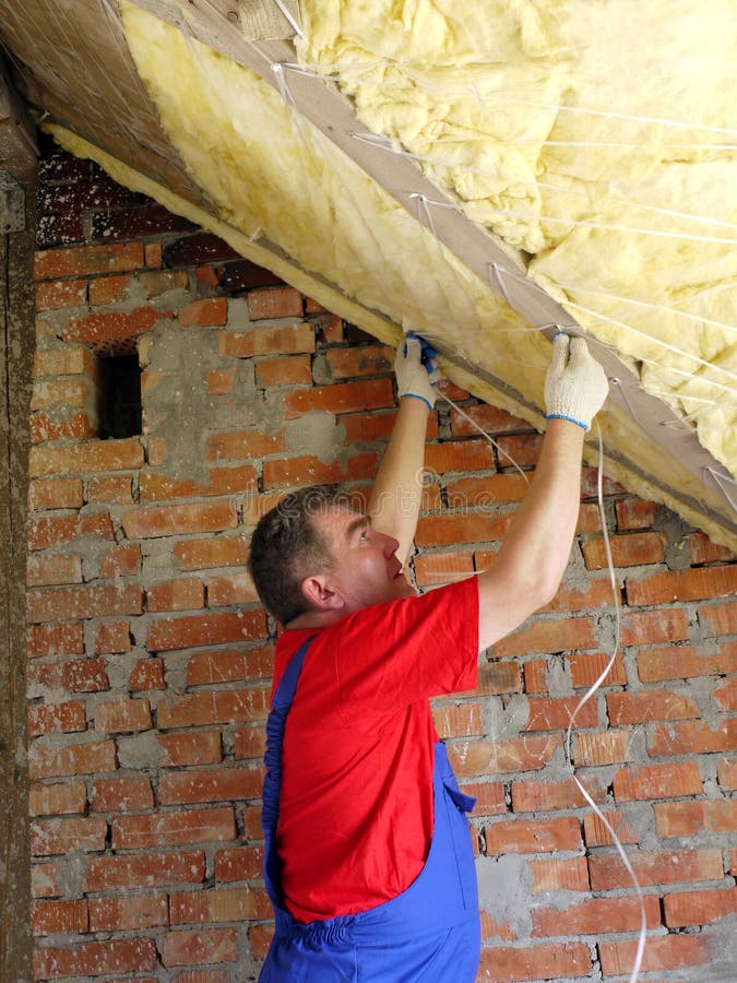 Thermal insulation work stock photo. Image of material - 23128826