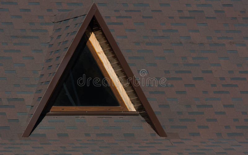 Attic Triangular Window on the Roof Stock Image - Image of front ...