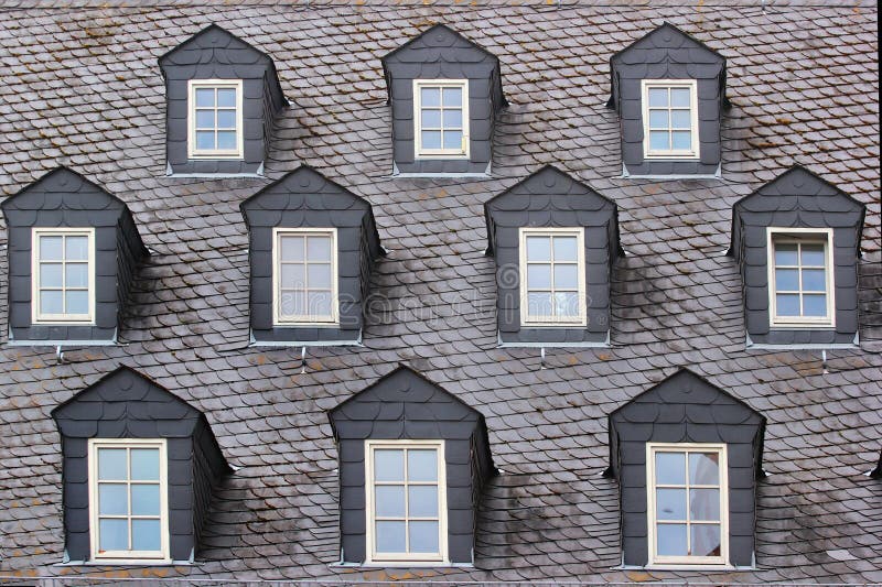 Attic Windows on the Roof of an Old Building Stock Image - Image of ...
