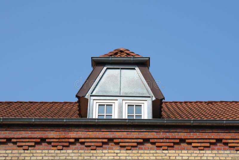 Attic Windows on the Tiled Roof of a Residential Building Stock Photo ...