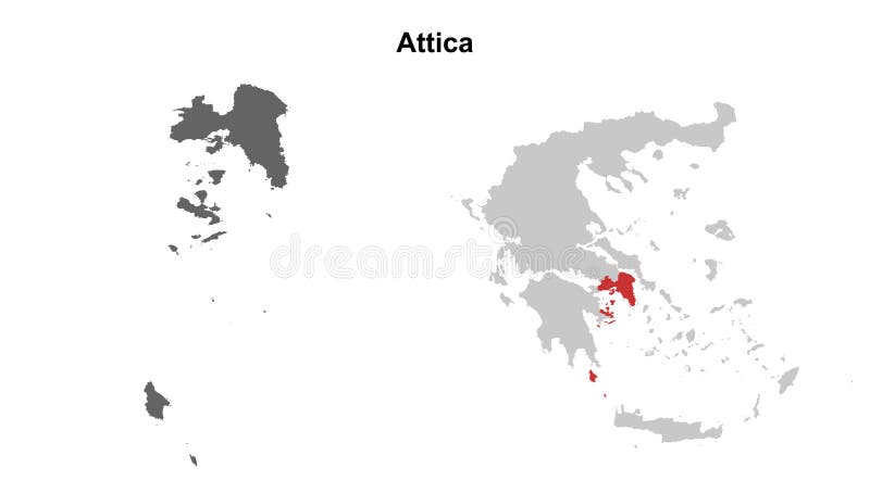 Attica outline map stock vector. Illustration of template - 378864764