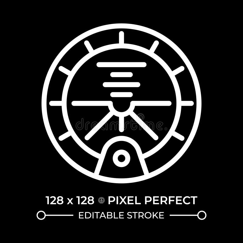 Attitude Indicator White Linear Icon for Dark Theme Stock Vector ...