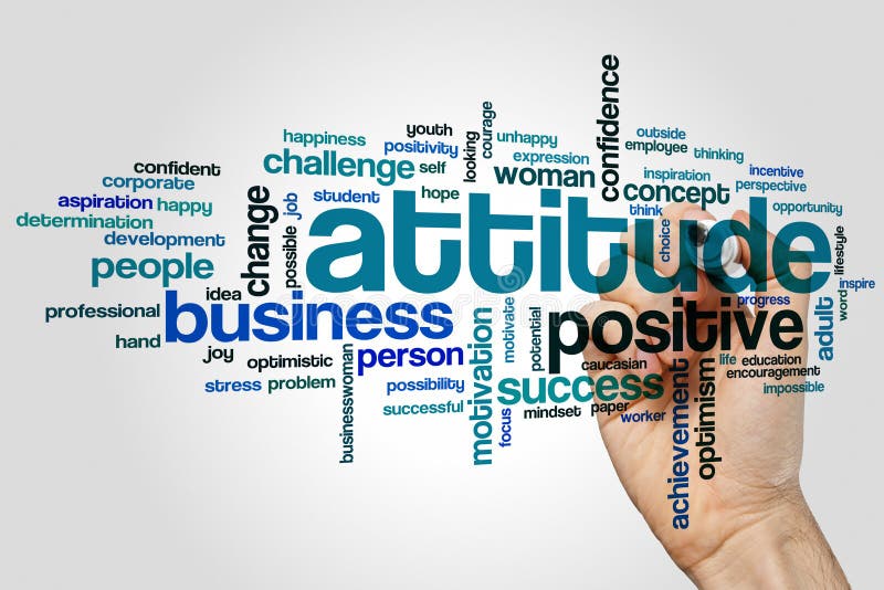 Attitude Word Cloud Concept on Grey Background Stock Image - Image of ...