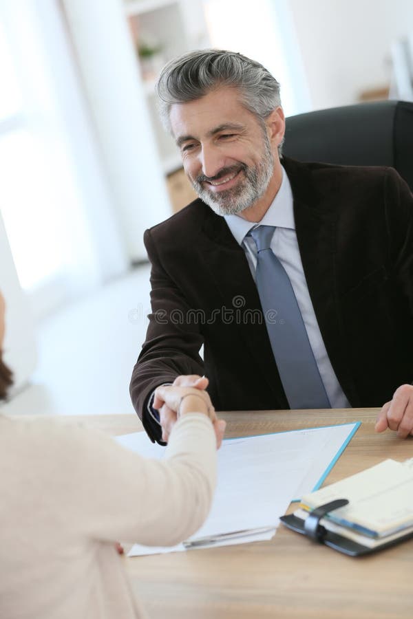 Attorney and Client Handshaking Stock Image - Image of legal ...