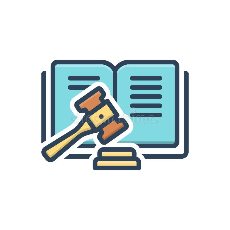 Color Illustration Icon for Attorney, Legal and Advocate Stock ...